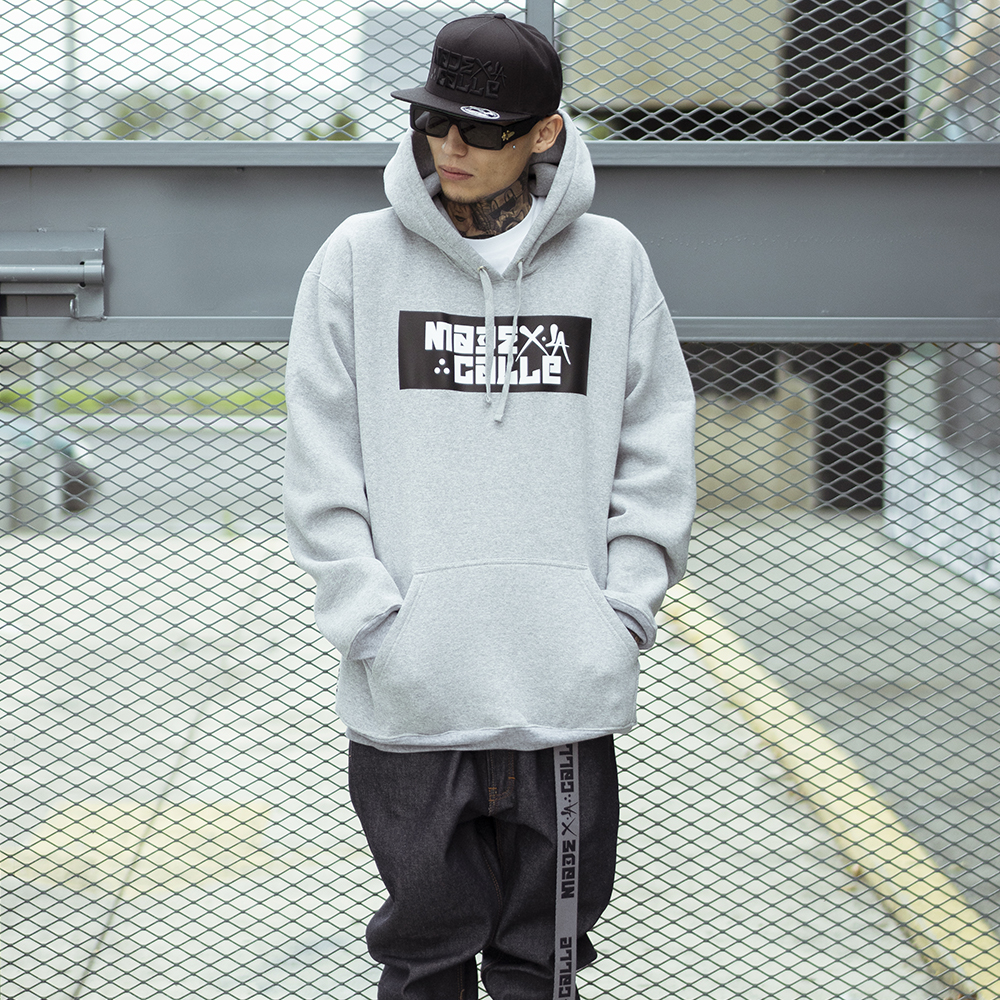 Hoodie Made x la Calle Gris Cuadro Negro - Made X LA Calle